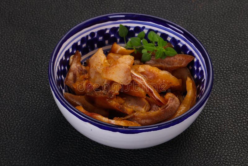 Pork ear snack stock image. Image of sliced, grilled - 157135979