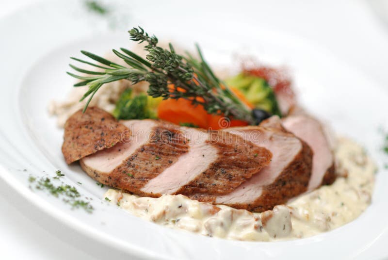 Pork fillet stock image. Image of chanterelle, restaurant - 13412539