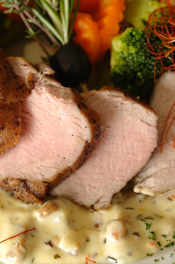 Pork fillet stock image. Image of sauce, dish, plate - 13412559