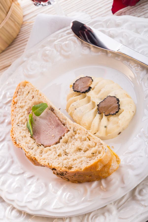 Pork Fillet in the Bread Brown Stock Photo - Image of alcohol ...