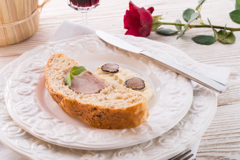 Pork Fillet in the Bread Brown Stock Photo - Image of appetizer ...