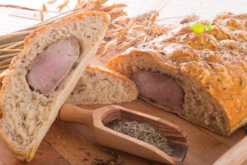 Pork Fillet in the Bread Brown Stock Photo - Image of kitchen, beef ...