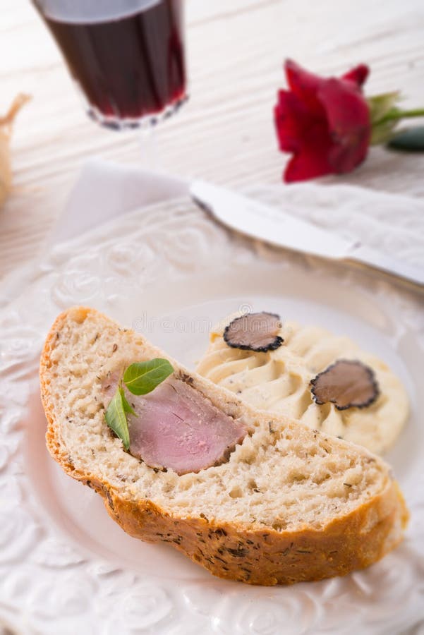 Pork Fillet in the Bread Brown Stock Photo - Image of bake, french ...