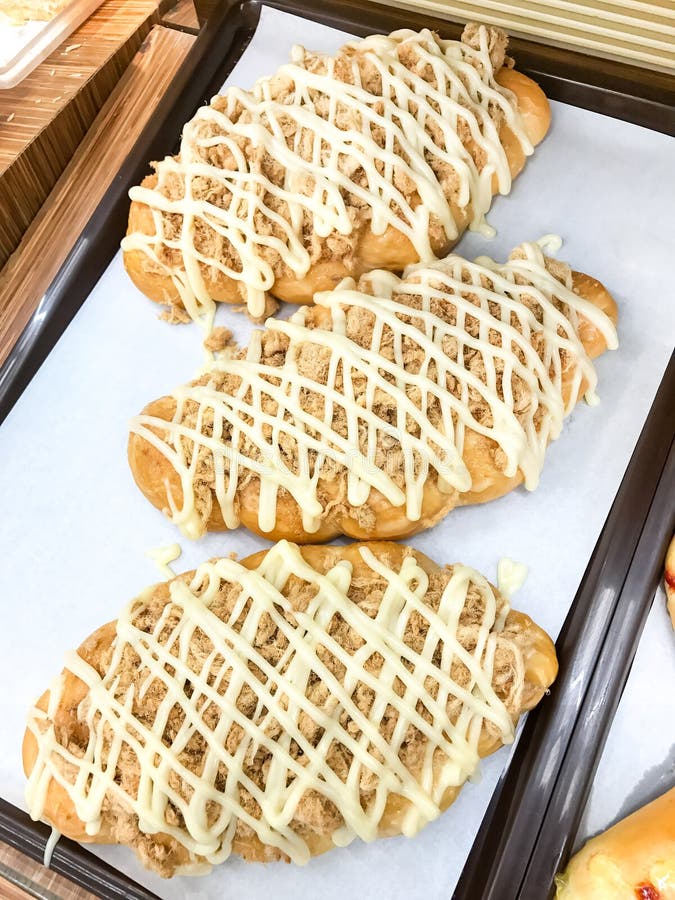 Pork Floss Bread with Mayonnaise Topping Stock Photo - Image of baked ...