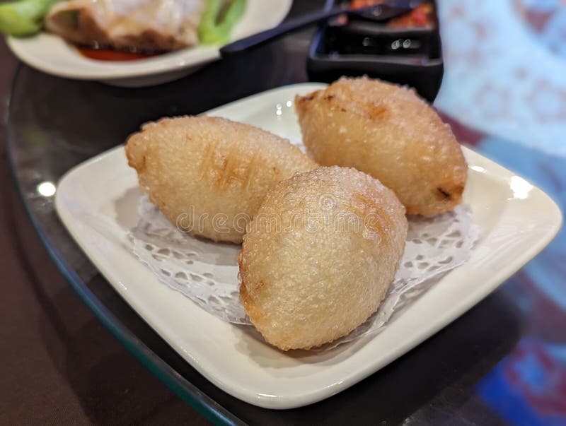 Pork fried puff dim sum stock image. Image of dessert - 268310995