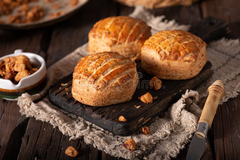 Pork greaves bun stock image. Image of salty, handmade - 232762977