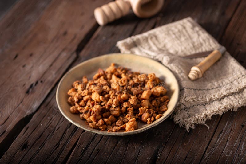 Pork greaves homemade stock image. Image of culinary - 232758141