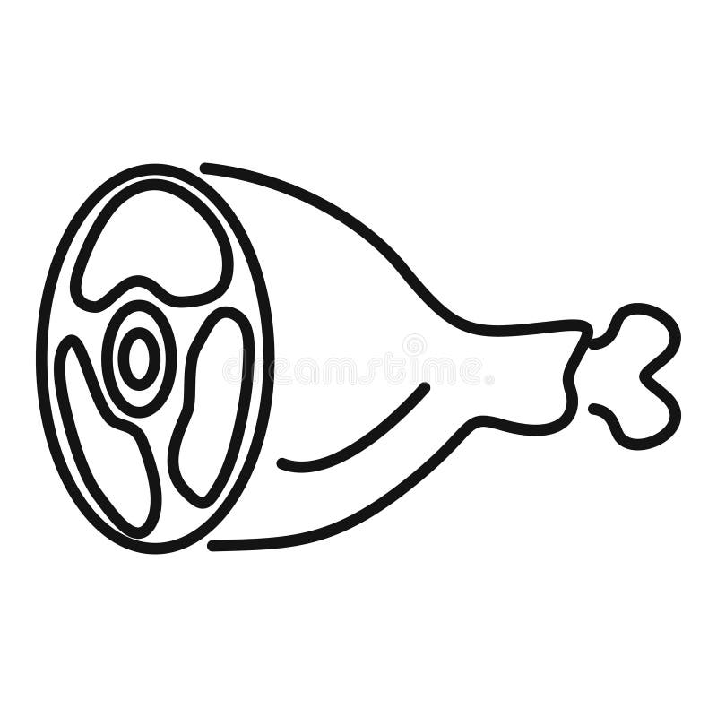 Pork Ham Leg Drawing Displaying Cross Section Stock Illustration ...
