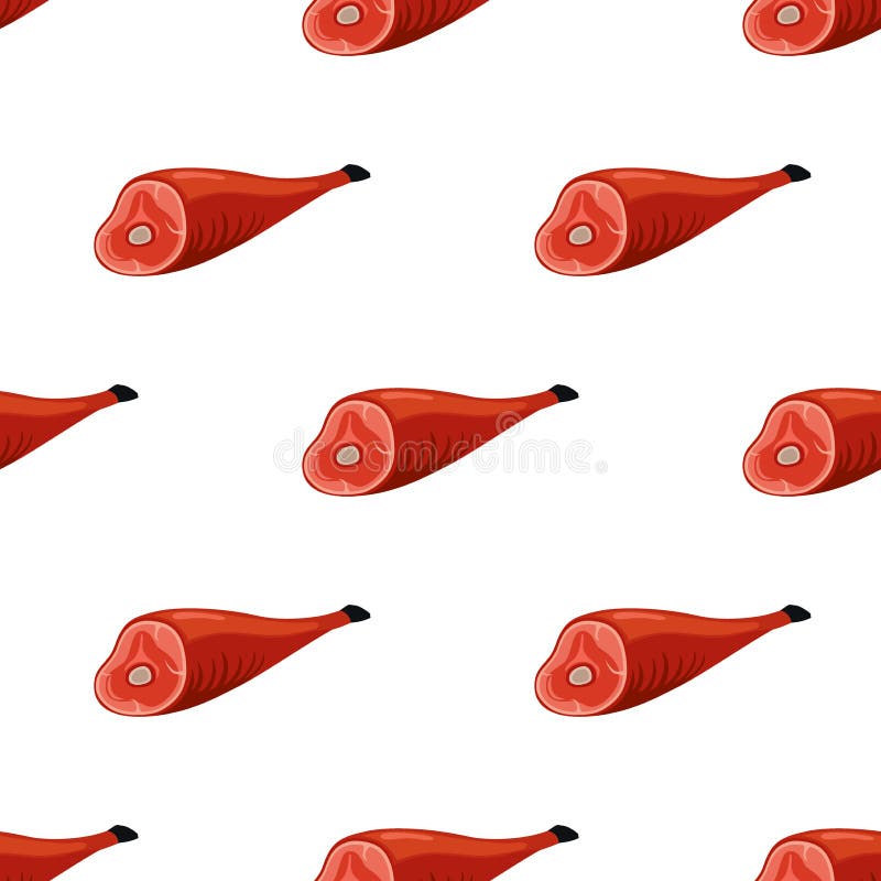 Pork, Ham, Pig Leg Seamless Pattern. Jamon Pattern. Flat Style. Stock ...