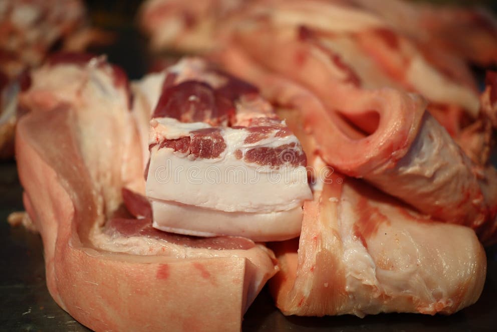 Pork Has a Fat Layer for Cooking. Stock Photo - Image of cooking, pork ...