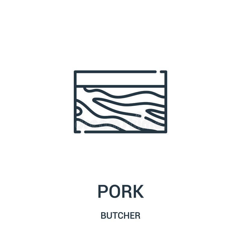 Pork Icon Vector from Butcher Collection. Thin Line Pork Outline Icon ...