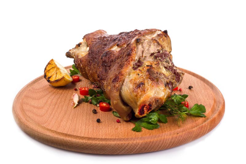 Pork Knuckle on a White Background Stock Image - Image of isolated ...