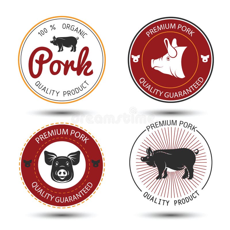 Pork label stock vector. Illustration of meal, butcher - 74713155