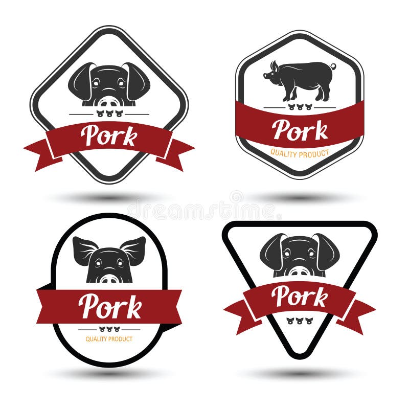 Pork label stock vector. Illustration of sign, restaurant - 74116553