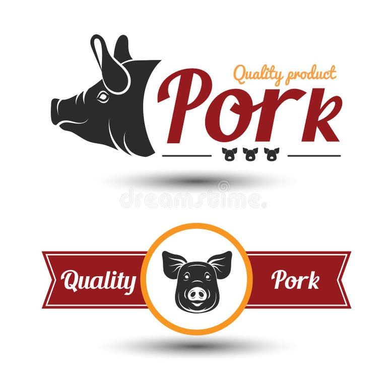Pork label stock vector. Illustration of sign, restaurant - 74116553