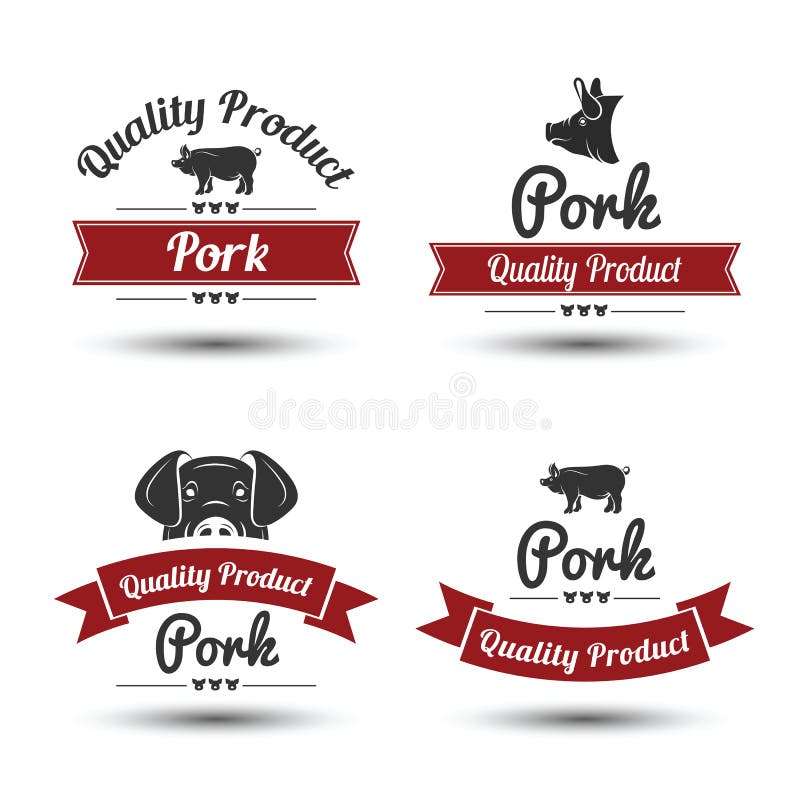 Pork label stock vector. Illustration of natural, animal - 74439799