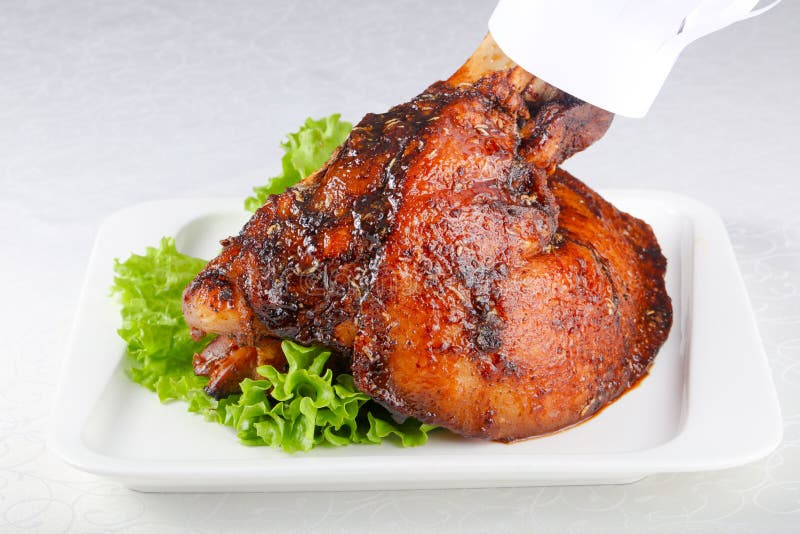 Pork leg stock photo. Image of meal, dish, prepared - 201685392