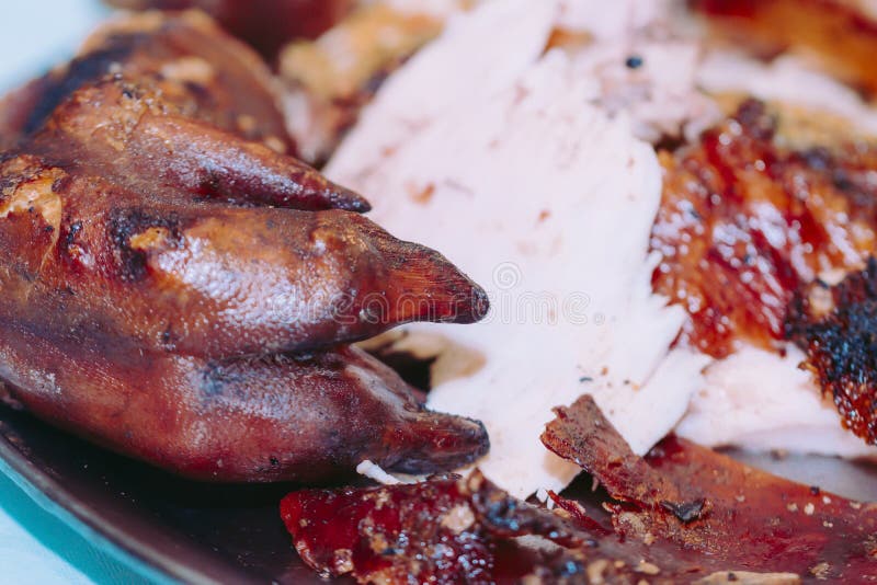 Oven-cooked Pig`s Foot in a Dish with the Pork Stock Photo - Image of ...