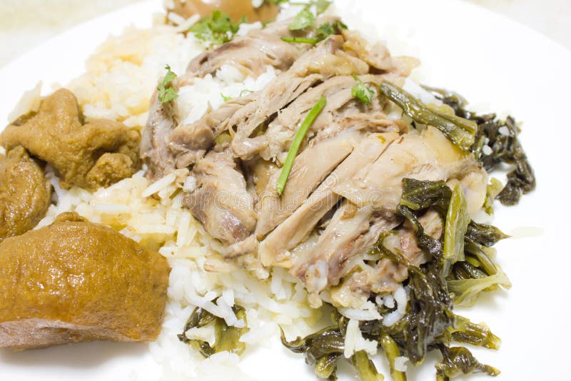 Pork leg with rice stock image. Image of pork, meal, dish - 31861769