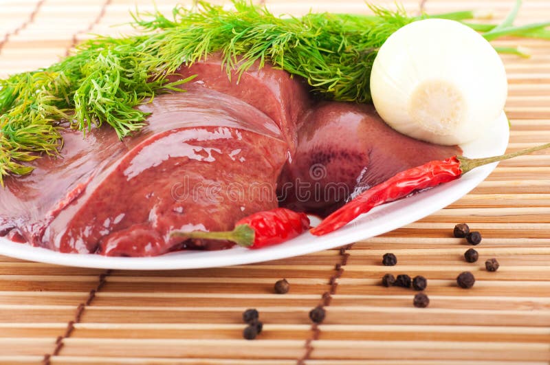 Pork liver with pepper stock image. Image of barbecue - 24029067