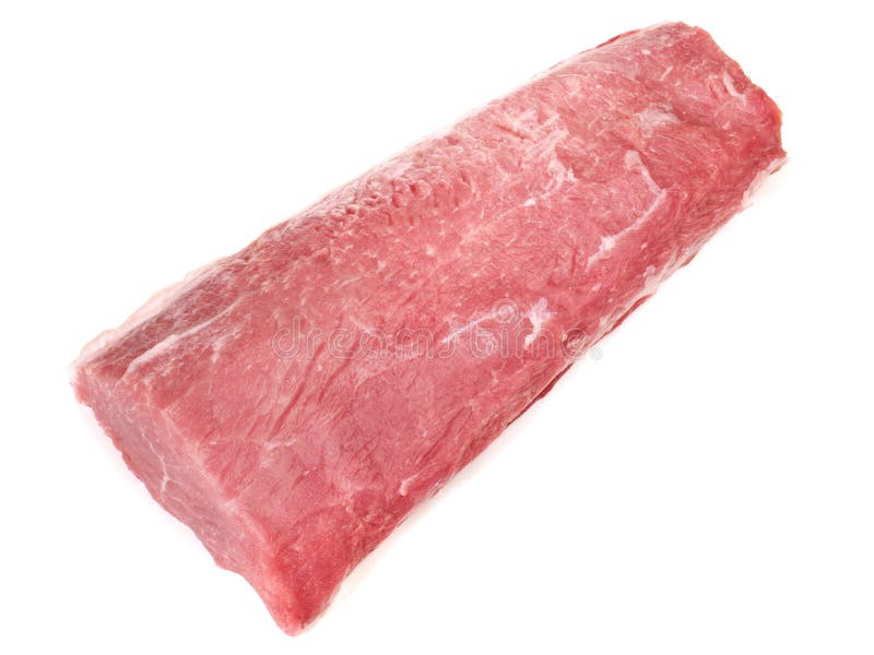 Raw Pork Loin without Bones - Isolated Stock Photo - Image of fillet ...