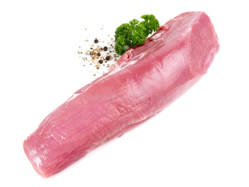 Fine Meat - Pork Fillet on White Background Stock Image - Image of ...