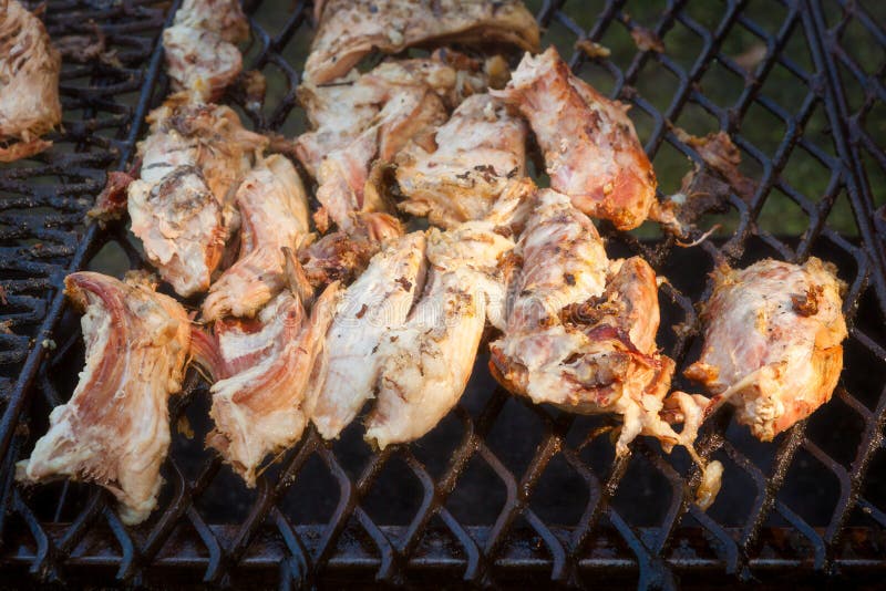 Pork Meat Grilled in Open Fire Stock Photo - Image of fried, cook: 66044766