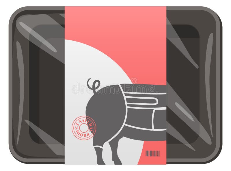 Raw Meat Packaging. Packaged Ground Beef, Frozen Pork Fillet or Chicken ...