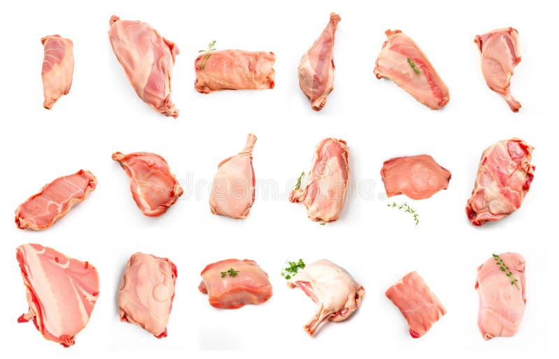 Pork Meat. Icons Collection on White Background Stock Illustration ...