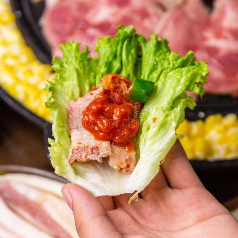 Pork Miang, Fish Miang, Sea Miang, Thai Food Stock Image - Image of ...