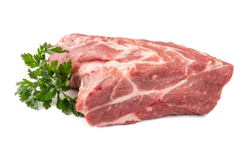 Pork neck stock photo. Image of isolated, parsley, meat - 302166372