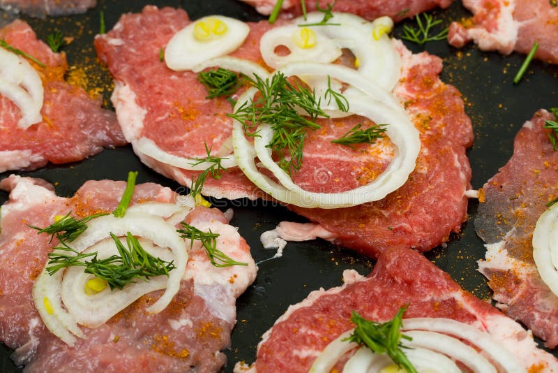 Pork pieces stock image. Image of cooking, food, griddle - 13561531