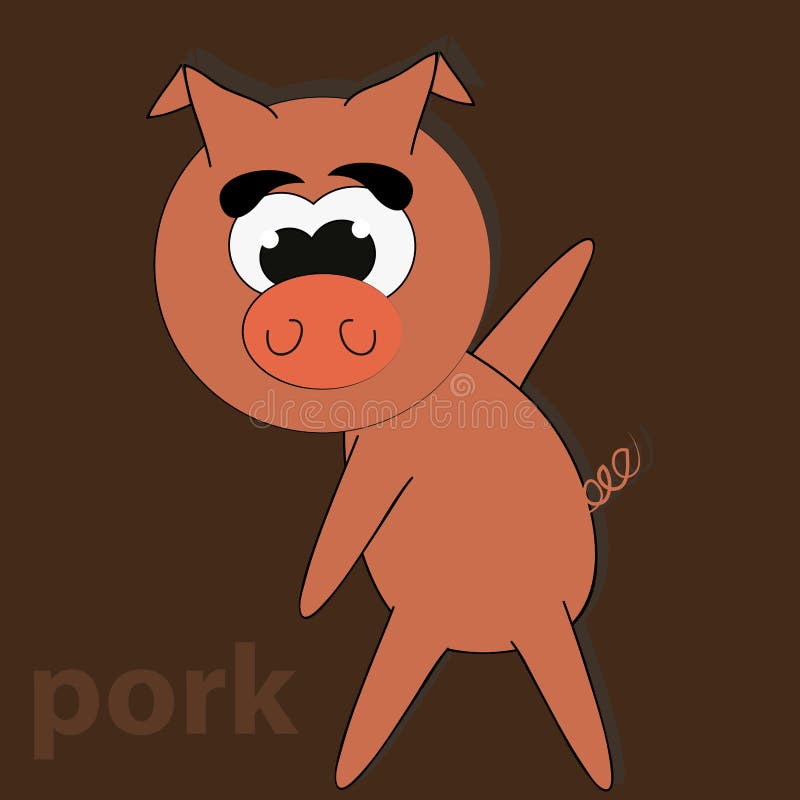 Pink Pig Pork Belly Butchers Diagram Hams Gammon Meat Kitsch Blue ...