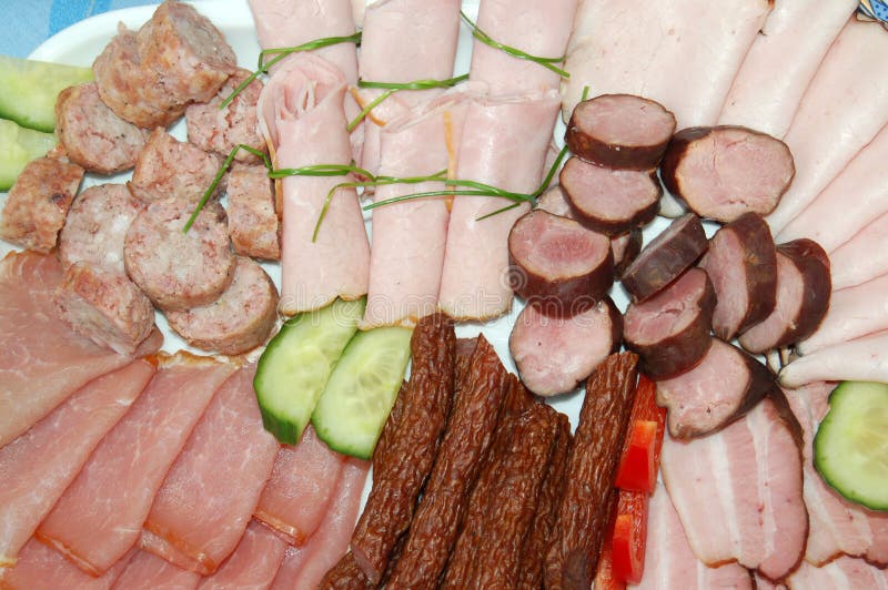Pork products stock image. Image of delectable, diet, plate - 4415079