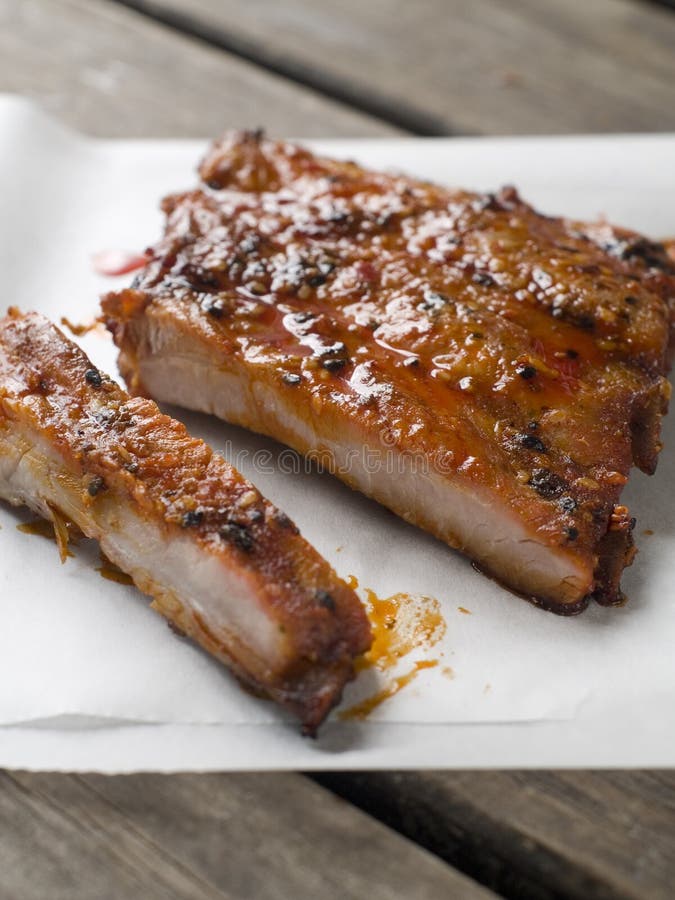 A rack of bbq pork ribs stock photo. Image of back, meal - 24050622