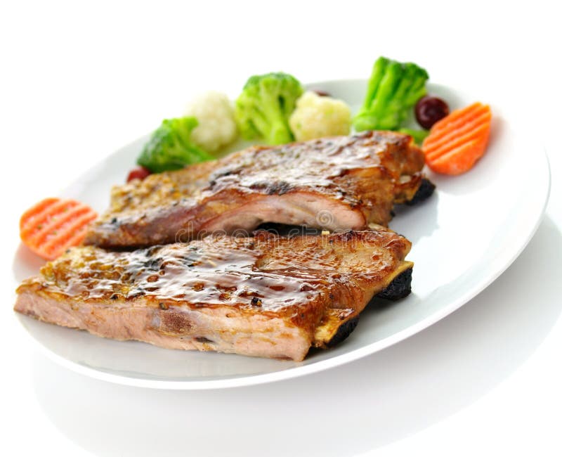 Pork ribs dinner stock image. Image of american, grilled - 18352151