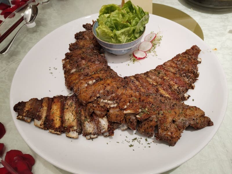 Pork Ribs Dinner Restaurant Stock Photo - Image of ribs, meal: 272275448