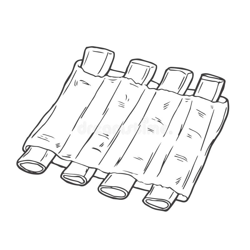 Pork Ribs Isolated on White Background. Vector Illustration Stock ...