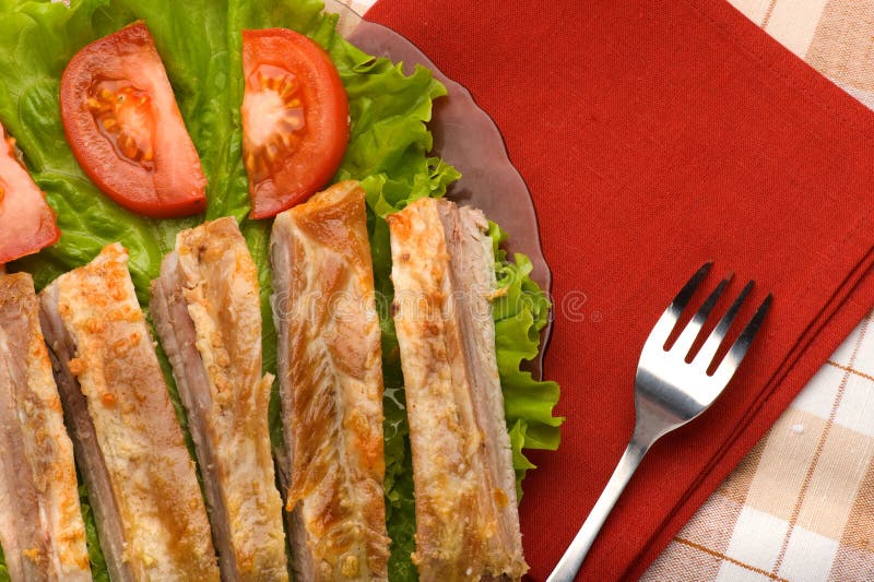 Pork ribs on the plate stock image. Image of juicy, cooking - 20538971