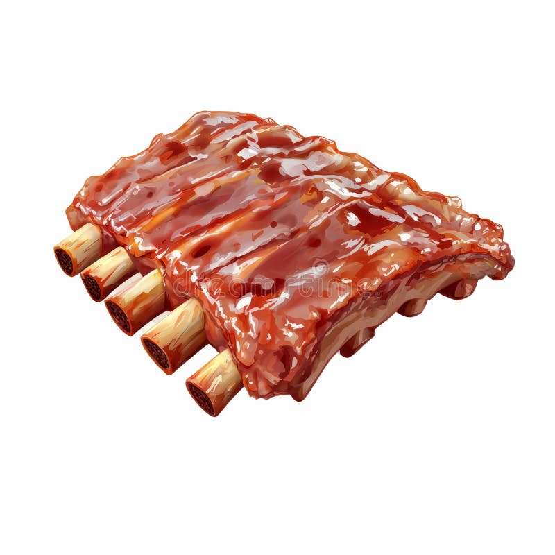 Pork Ribs Rack Marinated Placed White Background Stock Photos - Free ...