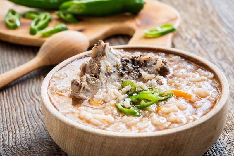 Pork ribs soup with rice stock photo. Image of dinner - 43648668