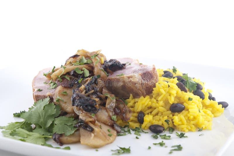 Pork and rice stock photo. Image of yellow, delicious - 14308984