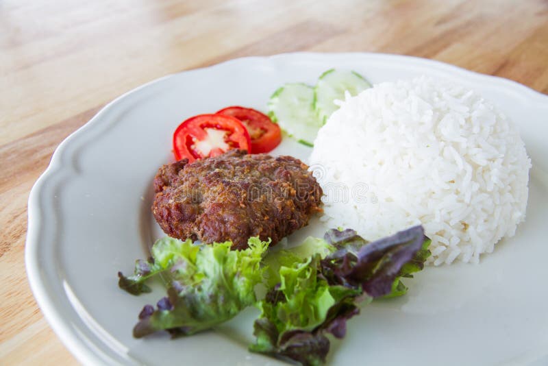 Pork and Rice stock photo. Image of oriental, food, dish - 39882356