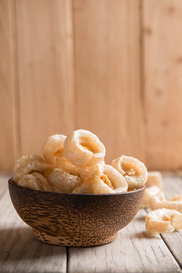 Pork Rinds Also Known As Chicharon or Chicharrones, Deep Fried P Stock ...