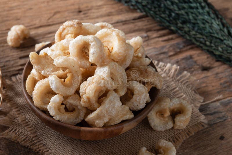 Pork Rinds Also Known As Chicharon or Chicharrones , Kab Moo Stock ...