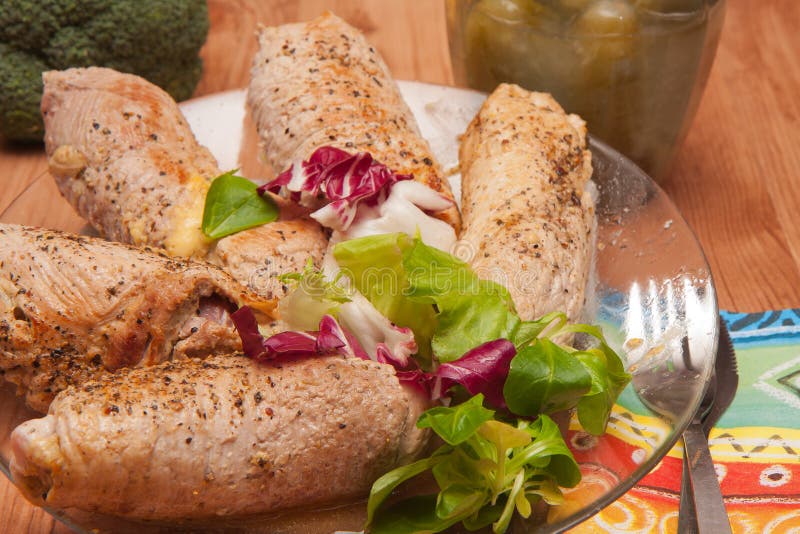 Pork rolls. stock image. Image of dinner, chop, cutlet - 48095919