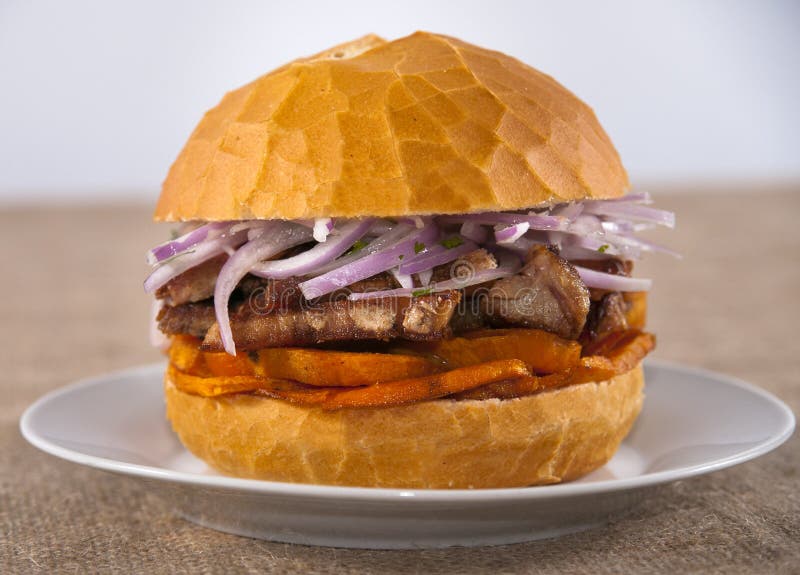 Peruvian Pork Sandwich stock photo. Image of american - 56331646