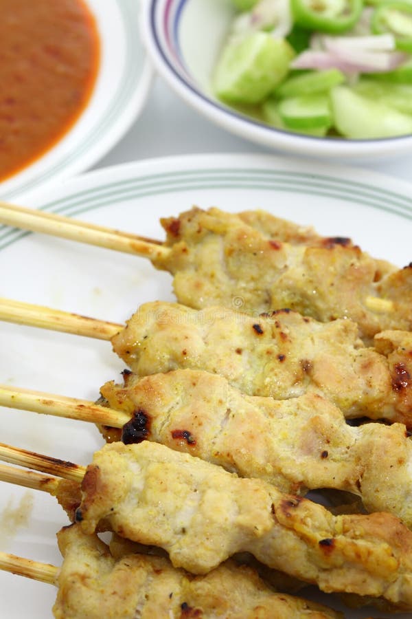 Pork satay stock photo. Image of green, roast, slice - 22005282
