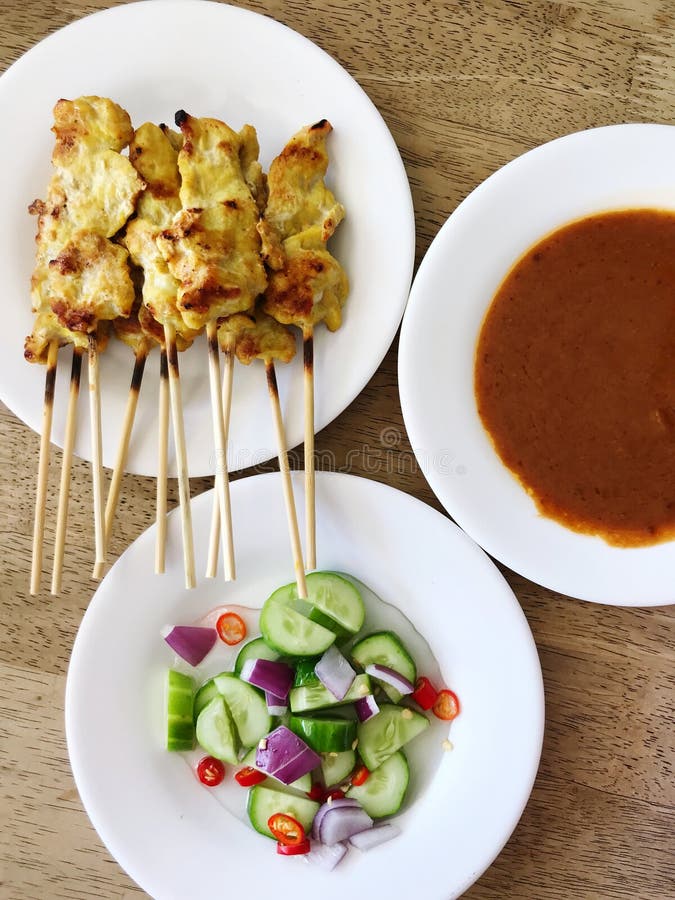 Pork Satay, Grilled Pork Satay, Pork Satay Stock Image - Image of ...