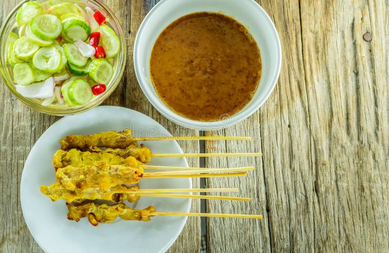 Pork Satay stock image. Image of drink, food, cook, delicious - 61633381